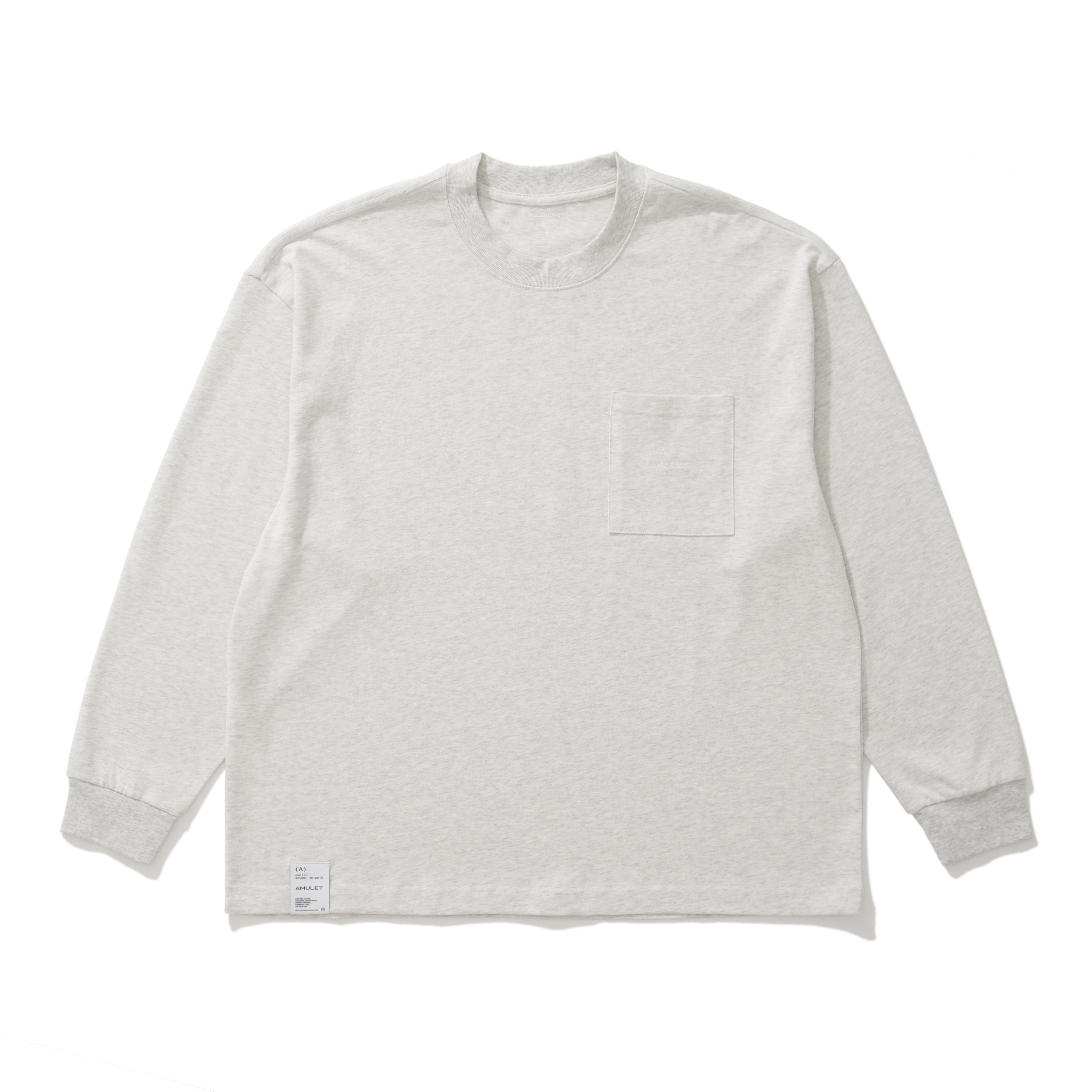 AMULET BASIC POCKET TEE LS OATMEAL